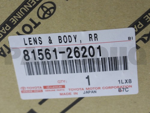 8156126201 Genuine Toyota LENS & BODY RR 81561-26201 | eBay