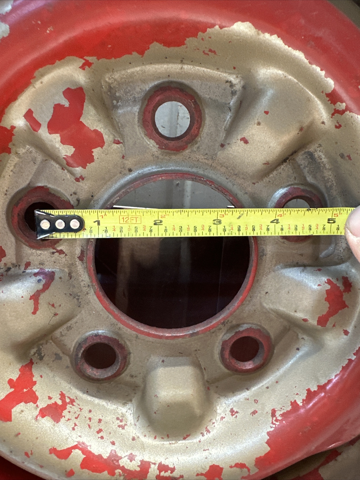 VINTAGE FORD 13"x5.5" STEEL WHEEL 5 LUG x 4-1/2" BOLT PATTERN ORIGINAL ...