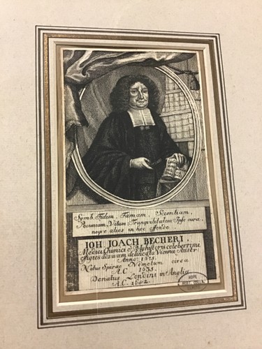 Johann Joachim Becher Engraving 1675 German Chemist | eBay