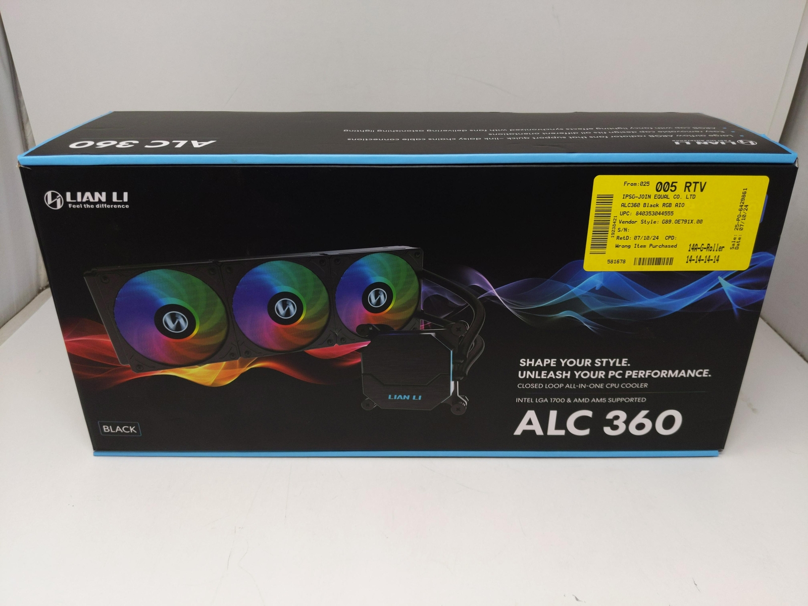 Lian Li ALC360 AIO RGB Liquid CPU Cooler 360mm 3 PWM Fans AMD Intel ...