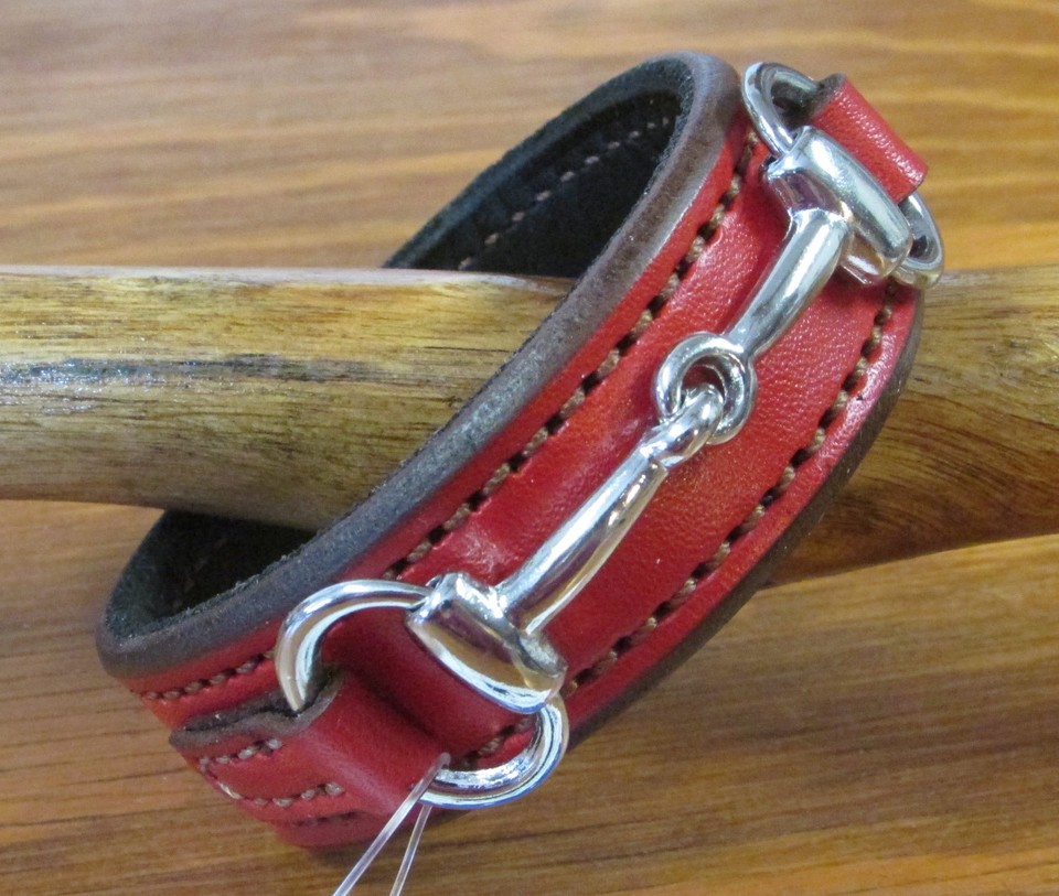Equestrian Leather Snaffle Bit Bracelet Cuff 9" USA Amish Made | eBay