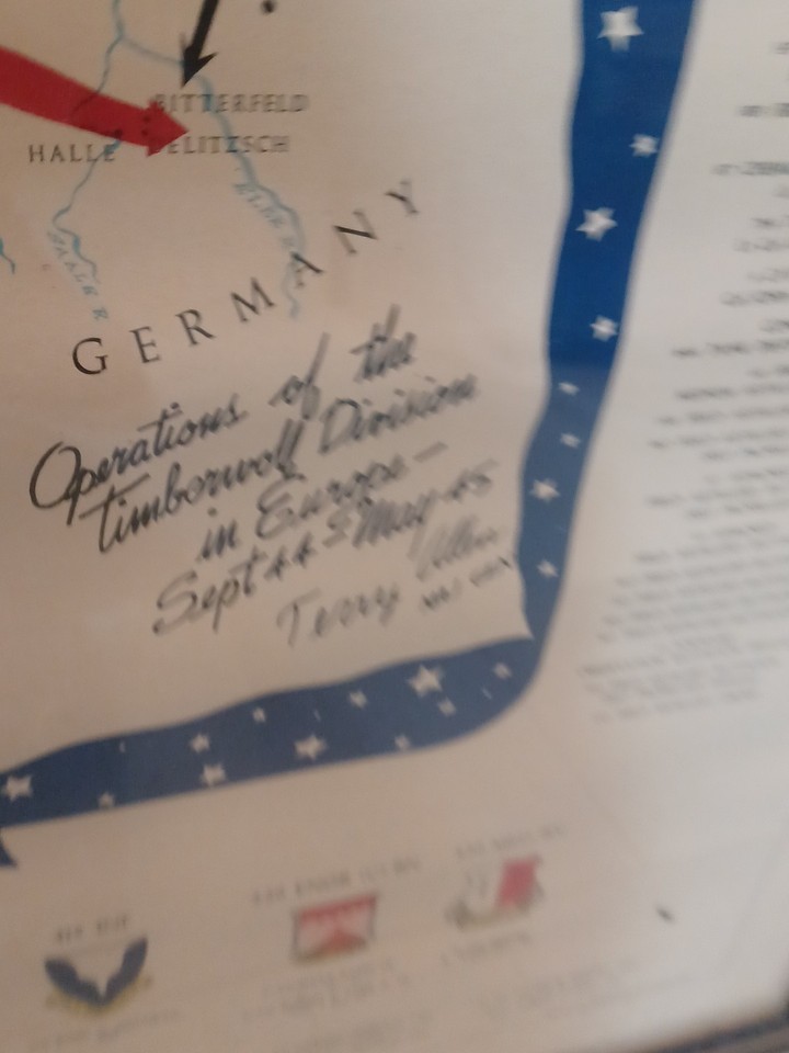 WWII Map, 1945 Original 104th Timberwolf Infantry Division 23 x 24 ...