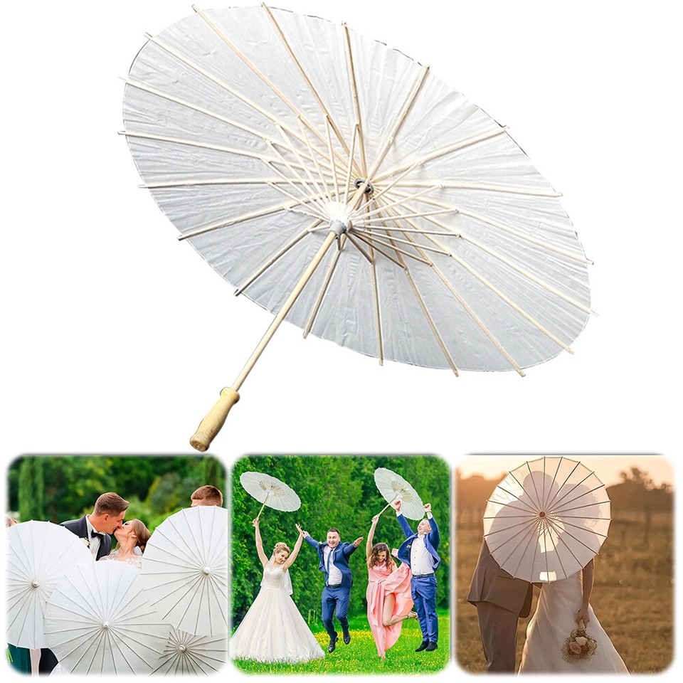 Oiled Paper Umbrella 60cm Paper Parasol DIY White Umbrella for Party ...