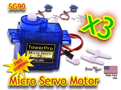 3 Pack SG-90 SG90 9g Micro Servo Motor for RC Car Heli / Plane 1.4kg 4 ...