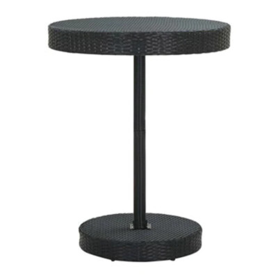 Garden Table Black 106 Cm Poly Rattan Round | eBay Australia