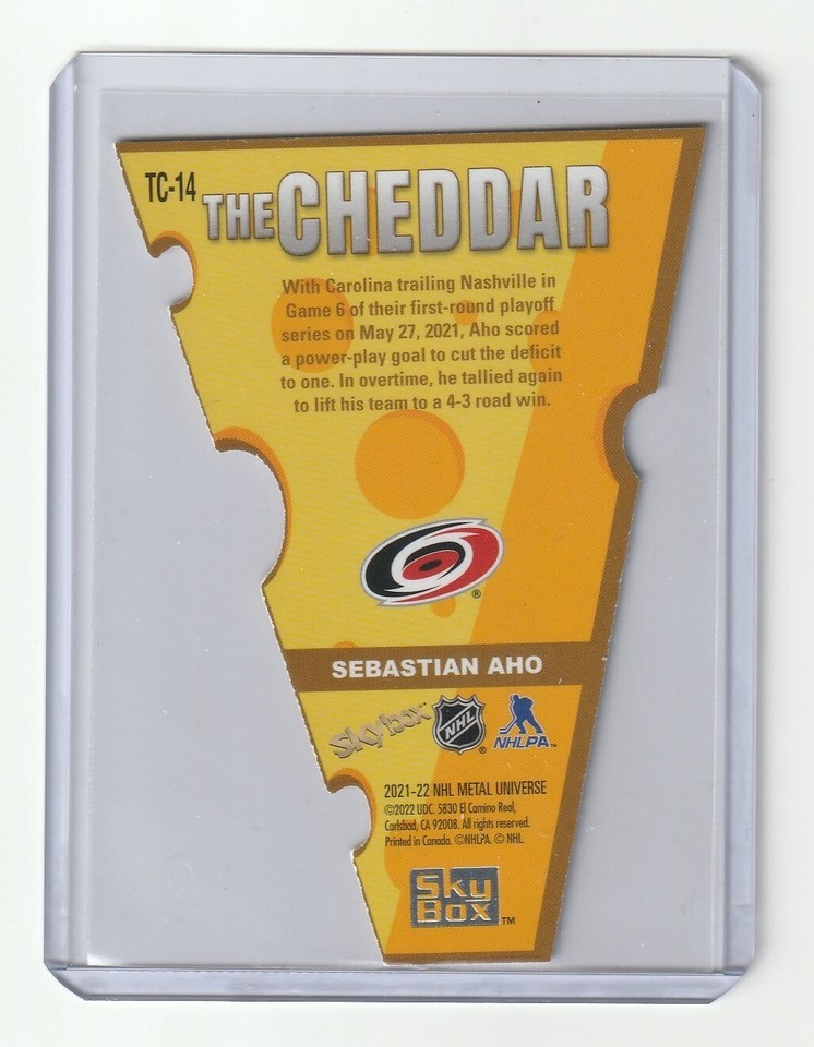 SEBASTIAN AHO 2021 NHL Metal Universe The Cheddar #TC-14 CAROLINA ...