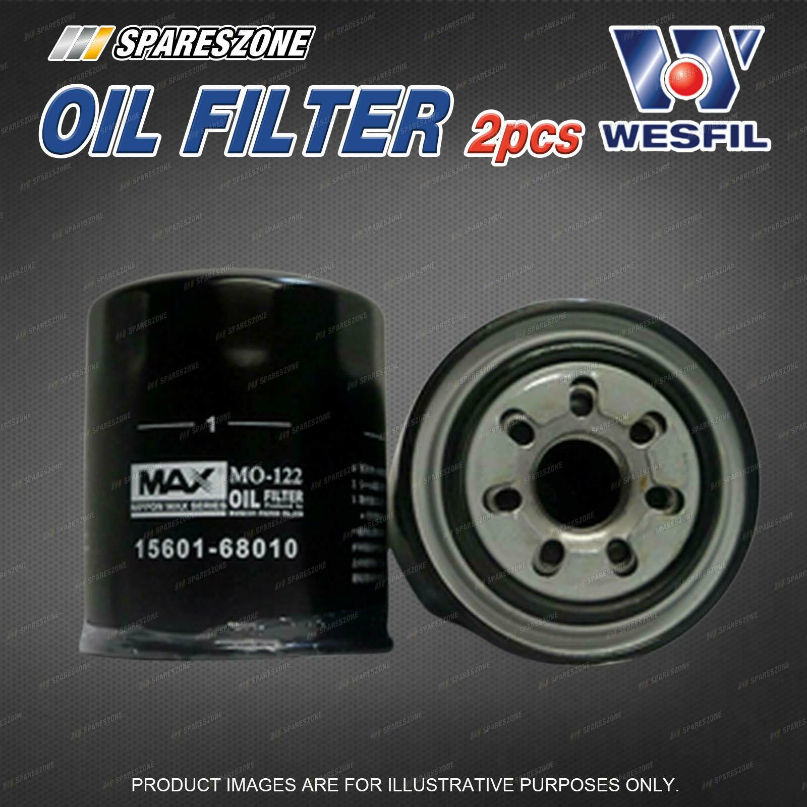 2 Wesfil Oil Filters for Toyota Coaster HB30 Dyna HU40 HU50 6Cyl 2H OHV ...