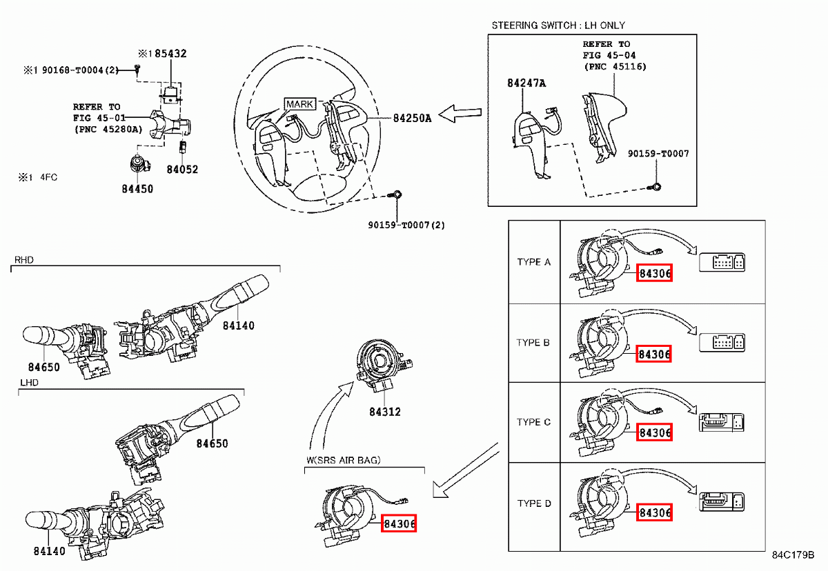 Genuine Toyota Fortuner KUN51 KUN50 Airbag Spiral Cable Clock Spring w ...
