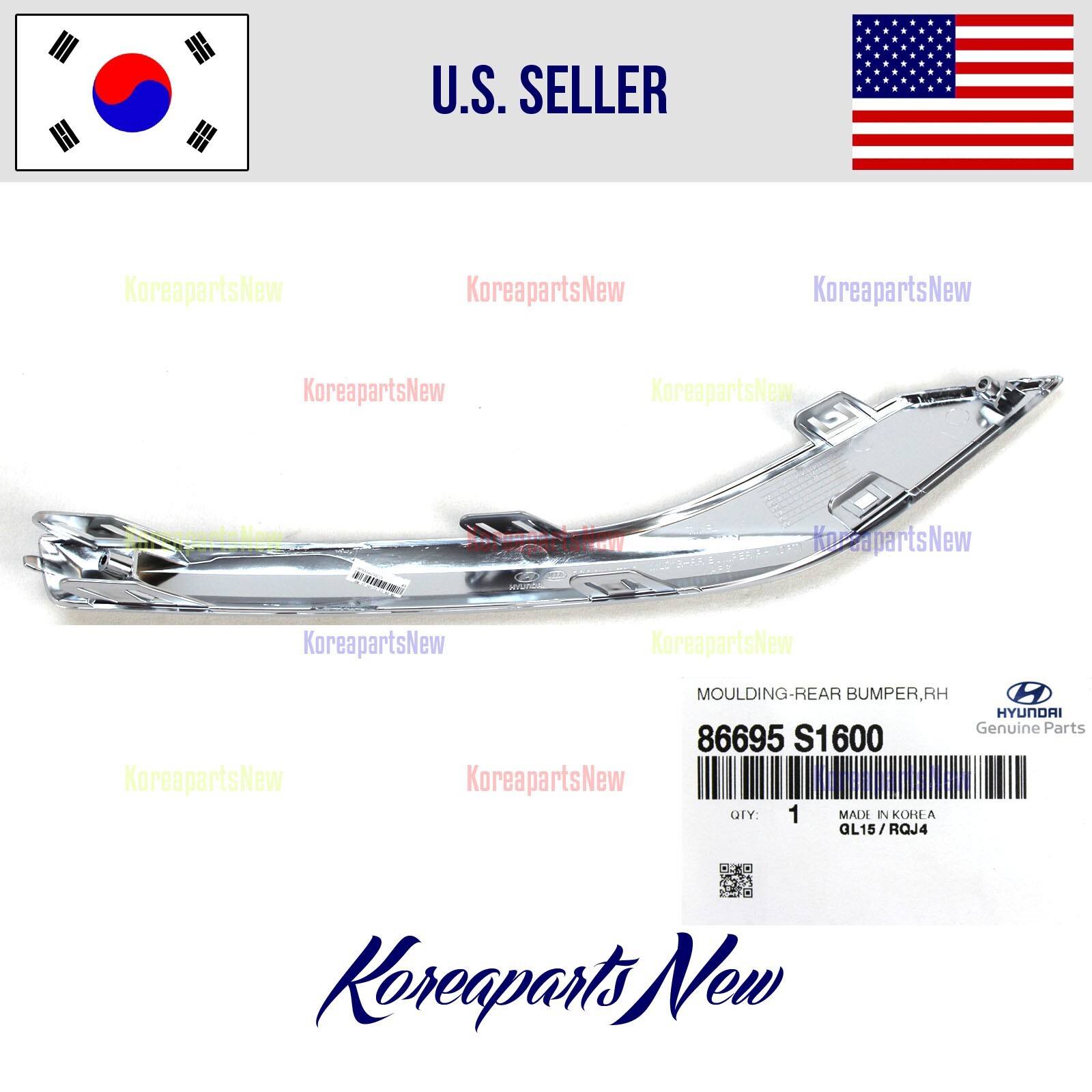 REAR Bumper Outer Molding Right PASSEN ⭐OEM⭐ 86695S1600 Hyundai Santa ...