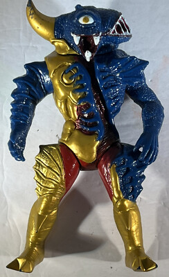 POWER RANGERS Goo Fish Villain Monster Bandai 1993 Blue & Gold 7 inch ...