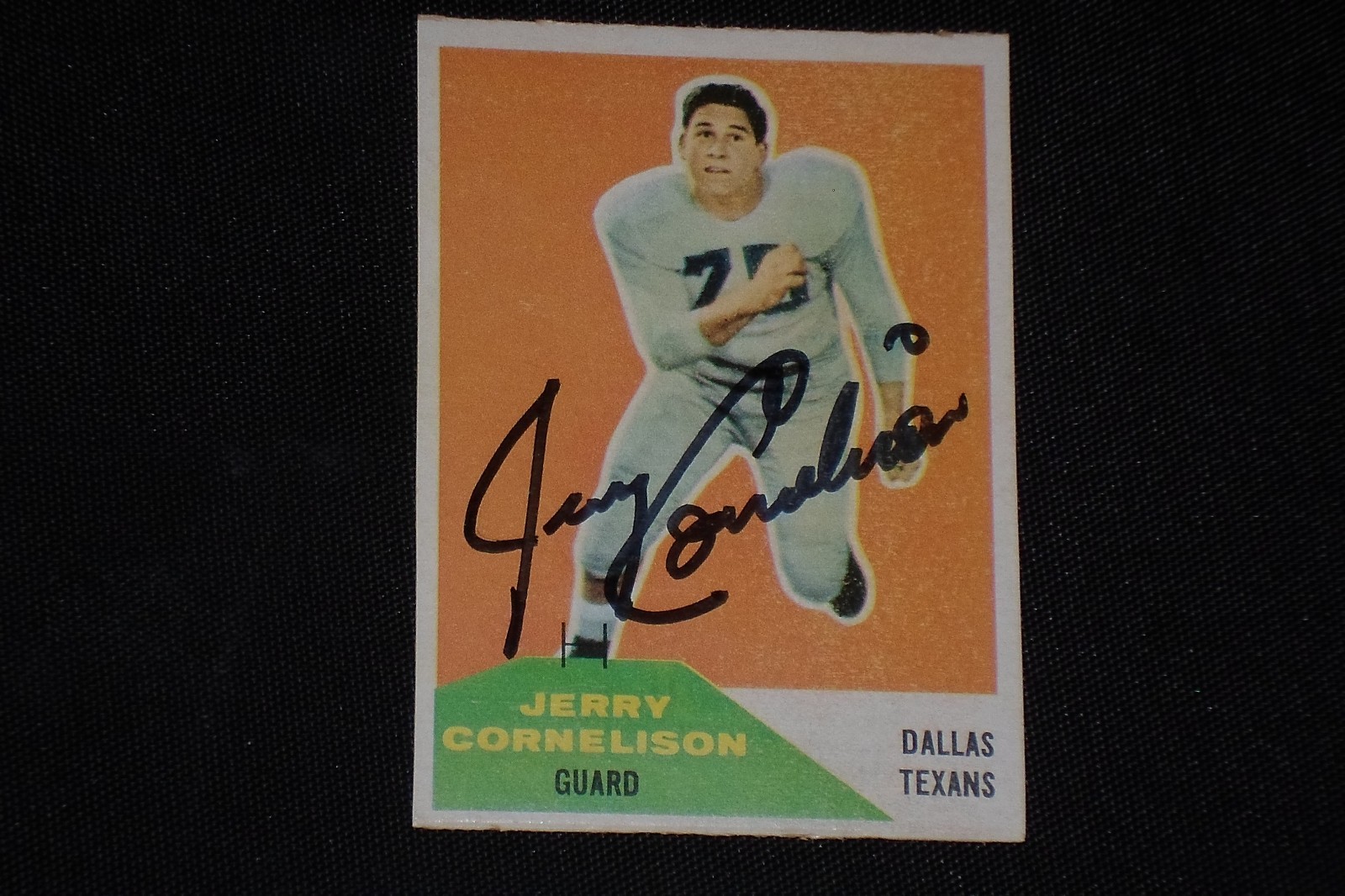 JERRY CORNELISON 1960 FLEER SIGNED AUTOGRAPHED CARD #87 DALLAS TEXANS ...