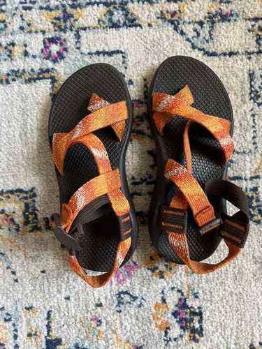 Women's Chaco Sandals Size 5 - Orange Upper with Toe Hold - Brown ...
