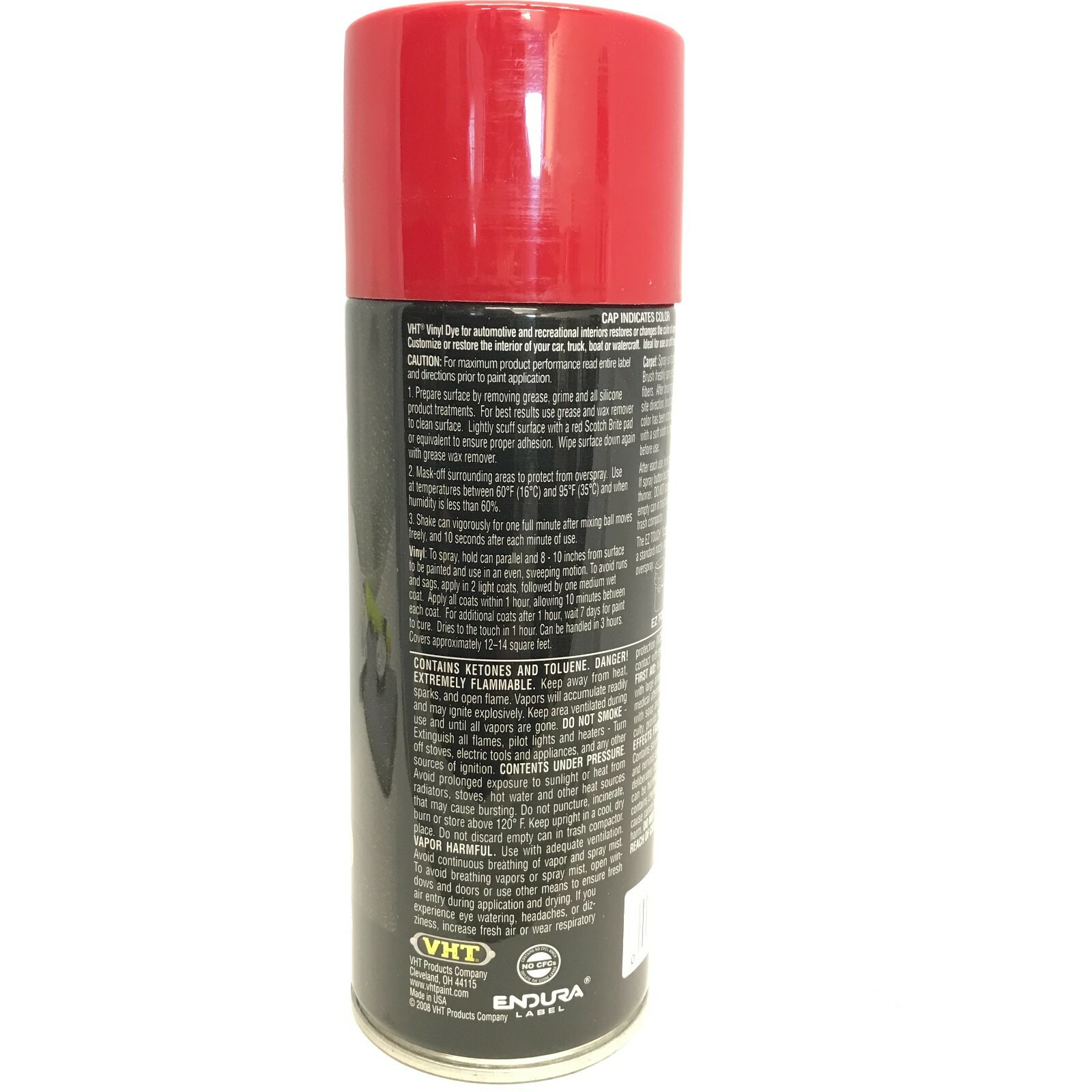 VHT SP962(2pack) RED Vinyl Dye Carpet Dashboard Vinyl Seats Trunk ...