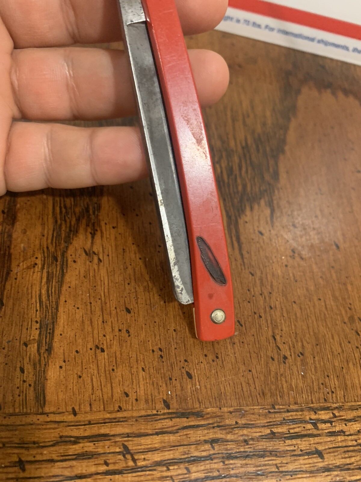 G. D. Abrams & Son Wayland NY 5-7/8" Straight Razor Super Wedge Red ...