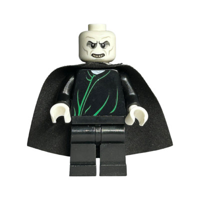 Lego Figure Lord Voldemort - White Head, Black Cape, Green Robe Lines ...