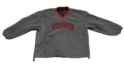 Wisconsin Badgers — Crable Sportswear Crewneck Windbreaker — Size Men’s ...