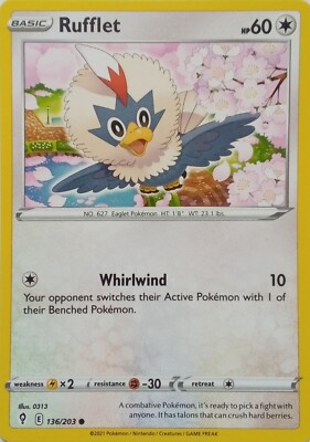 136/203 RUFFLET | COMMON | EVOLVING SKIES POKEMON CARD | eBay UK