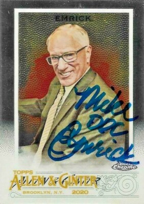 Mike Doc Emrick Signed Auto 2020 Topps Chrome Allen & Ginter ...