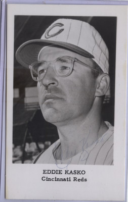 1963 CINCINNATI REDS Team Issued Postcard Eddie Kasko Autograph | eBay