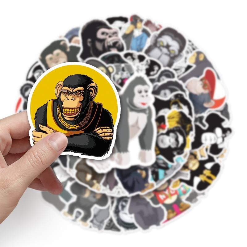 Gorilla Graffiti Stickers Cartoon Animal Stickers Primate Animal ...