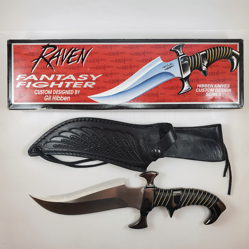 Hibben Knives Gil Hibben Raven UC700 Fantasy Fighter Knife w/ Sheath ...