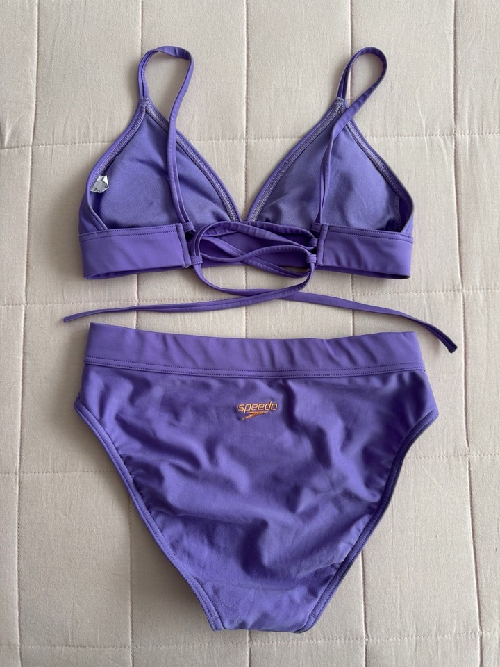 Women’s Purple Bikini Set Speedo Plunge Triangle Wireless Cup | eBay UK