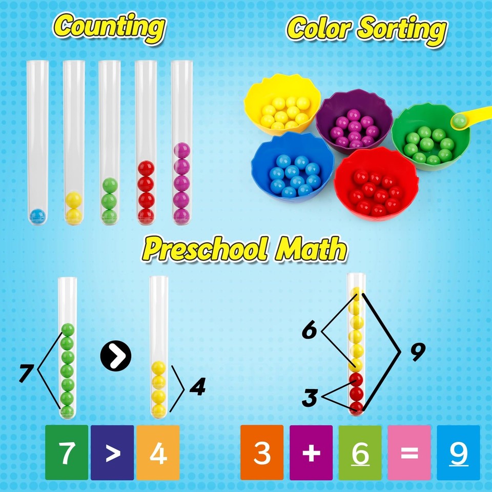 Counting and Color Sorting Toys for Toddlers,Math Manipulatives Match ...