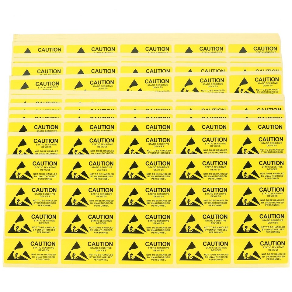 450 Pcs Yellow Sticker Static Sensitive Device Stciker Warning Signs ...