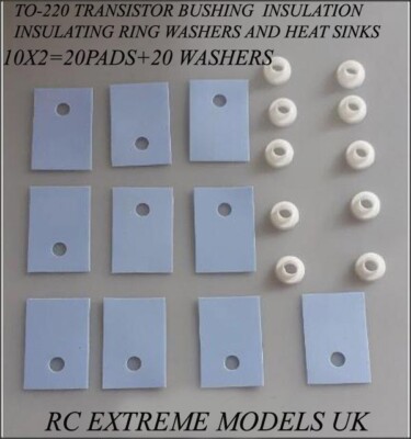 20x2 TO-220 Transistor BUSHING INSULATION INSULATING WASHERS AND HEAT ...