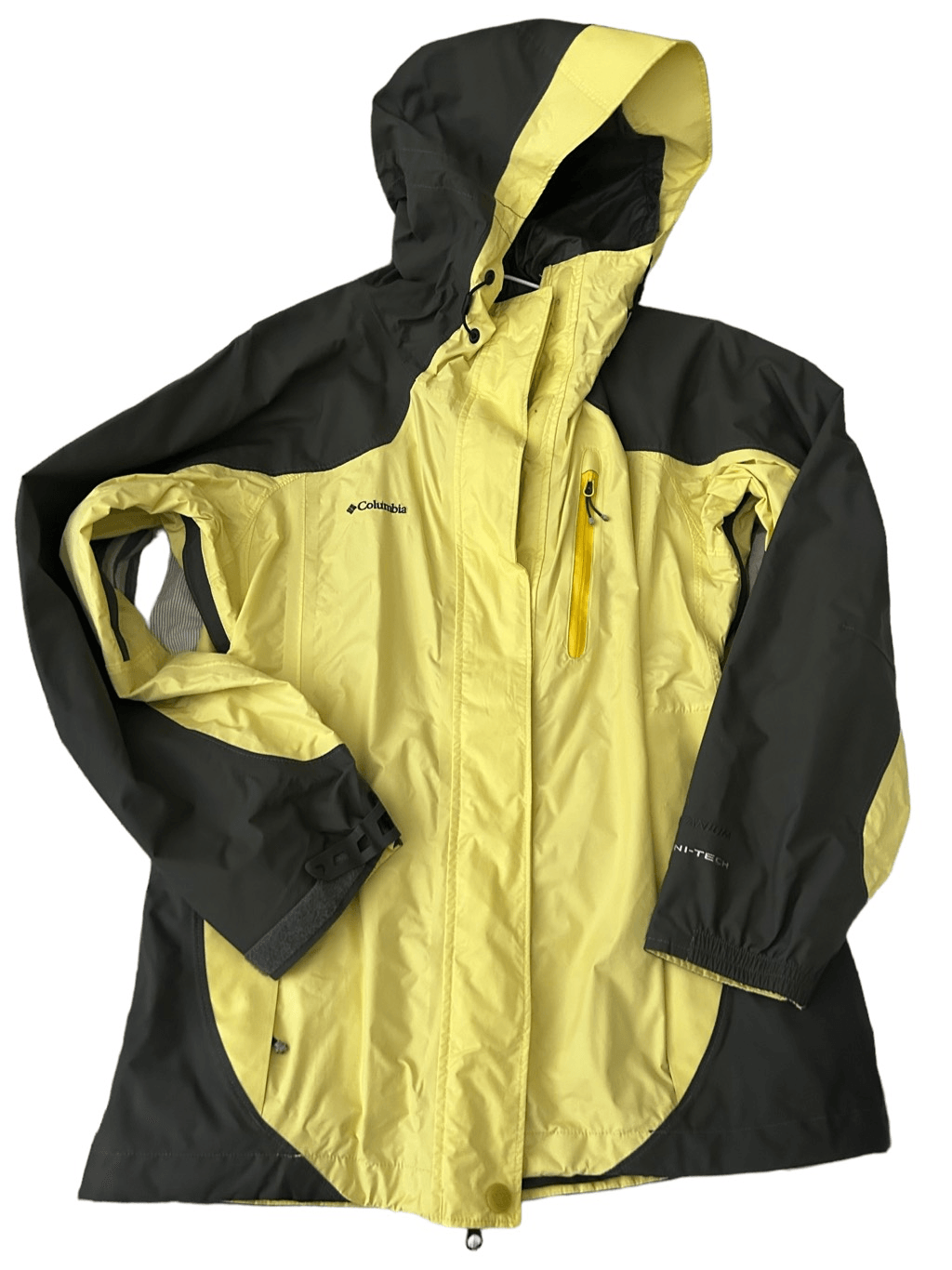 Columbia Titanium OmnI Sport bright yellow hooded weather jacket size ...