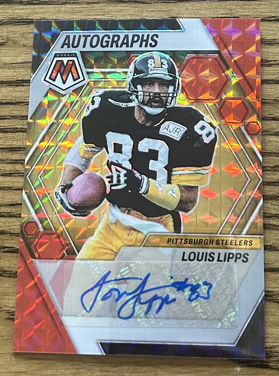 Louis Lipps 2023 Panini Mosaic Fusion Red & Yellow Prizm Auto 106/199 # ...