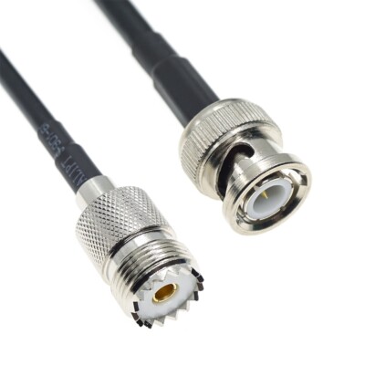 RG58 UHF FEMALE SO239 to BNC MALE Plug connector Lot RF radio coax ...