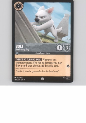 Bolt Headstrong Dog Cold Foil Disney Lorcana 184/204 Archazia's Island ...