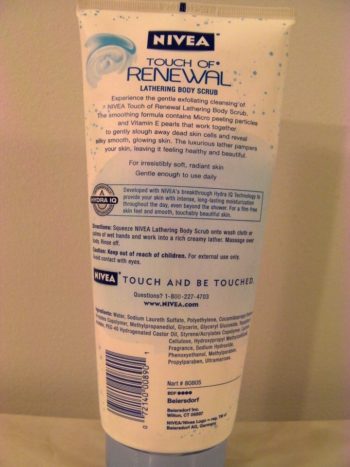 Nivea Touch of Renewal Lathering Body Scrub 12oz Exfoliating Microbeads ...