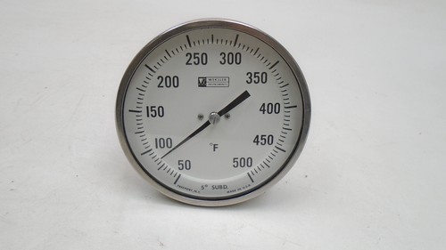 WEKSLER INSTRUMENTS 5" DIAL BI-METAL THERMOMETER 50- 500F BMS-14-3 | eBay
