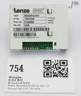 754 LENZE FUNCTION MODULE, FREQUENCY CONVERTER E82ZAFCC001 | eBay