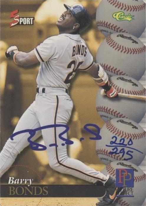 1995 Classic 5 Sport Signings - Barry Bonds #S93 Blue Foil Signature ...