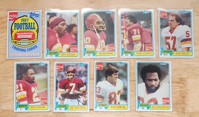 1981 Topps Football Coca-Cola Washington Redskins team lot of 17 w ...