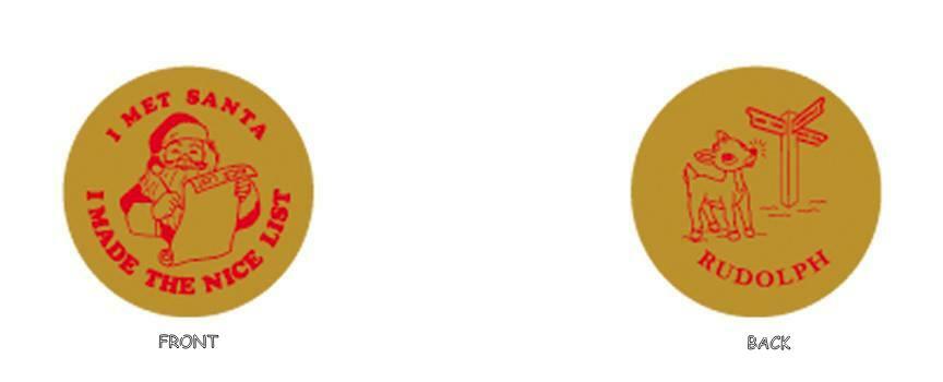 Bag of 100 - 1 1/2" Wooden Nickles " I Met Santa - I Made The Nice List ...