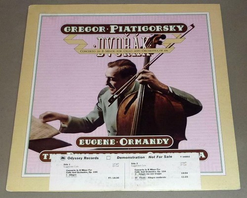 Gregor Piatigorsky & Eugene Ormandy LP Dvorak Concerto B Minor Cello ...