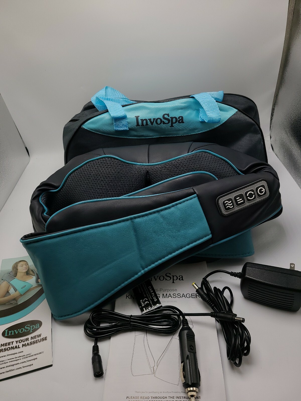 InvoSpa Shiatsu Back and Neck Massager Kneading 611359501645| eBay