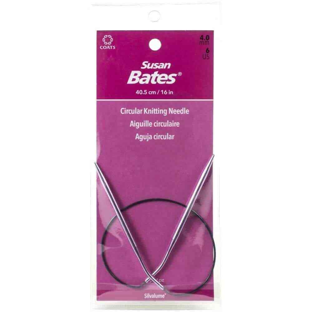 Susan Bates Silvalume Circular Knitting Needles Size 6 (4mm), 16 inch ...