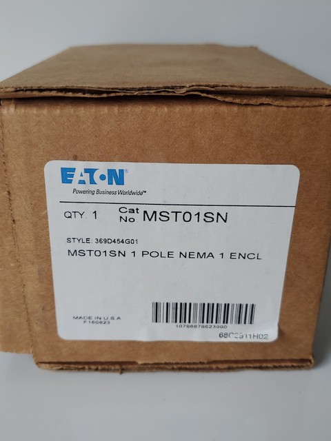 Eaton MST01SN Manual Motor Starter With Toggle Switch 1p 1ph for sale ...