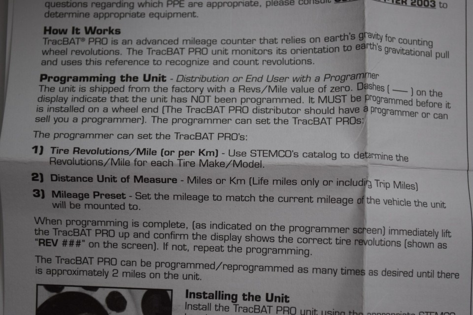 TracBAT RF by STEMCO HUBODOMETER 604-8004 - Programmable Calibration ...