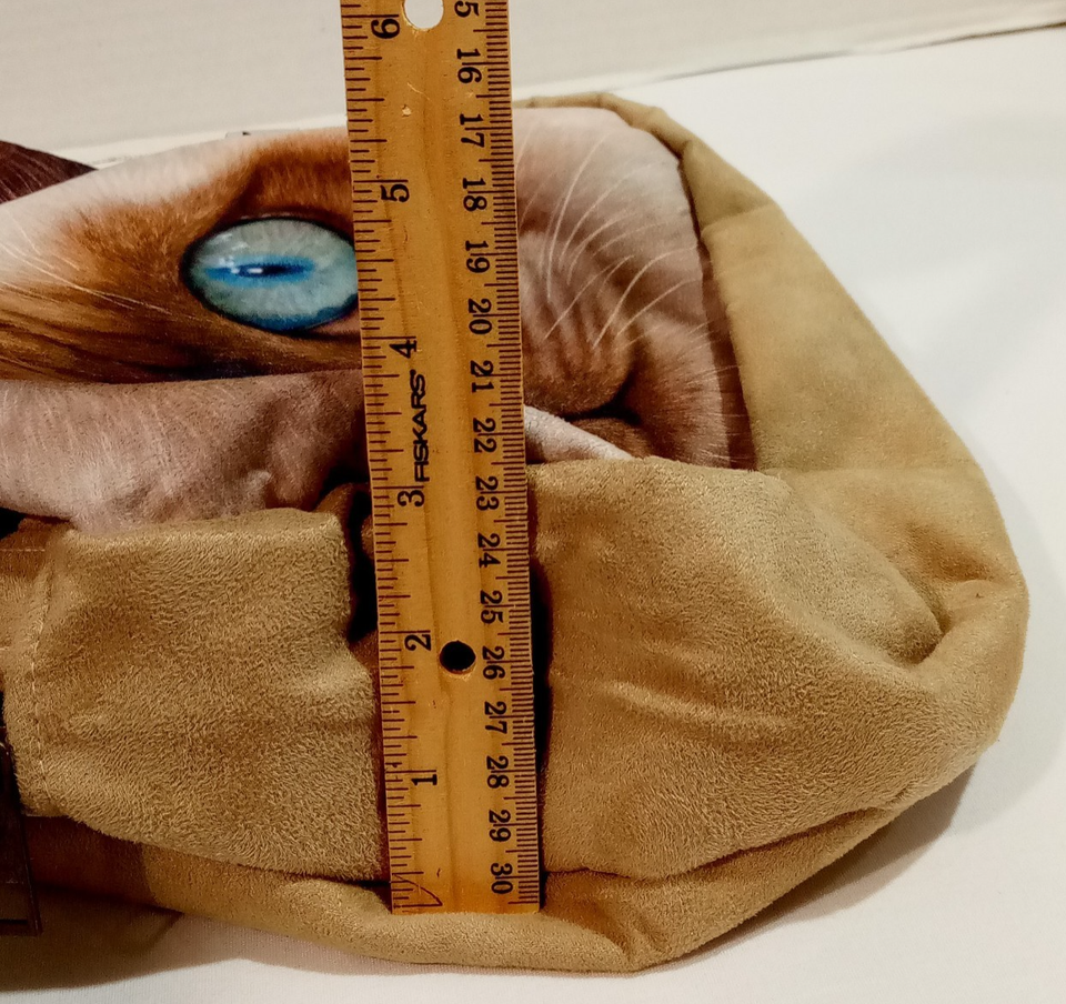 Miwo X Dolls Siamese Cat Face Purse Soft Bag Faux Suede Zipper Handles ...