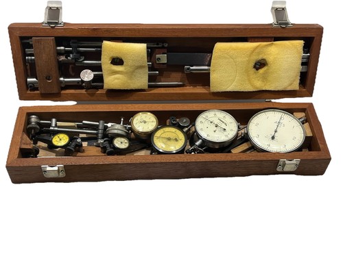 Box Of Vintage Dial Indicators Assorted With Wooden Protective Case | eBay