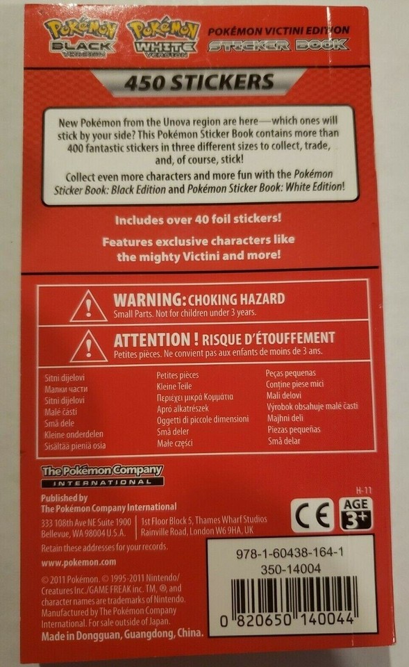 Lot Of 10 - Pokémon Sticker Book - VICTINI EDITION (450 Stickers) | eBay