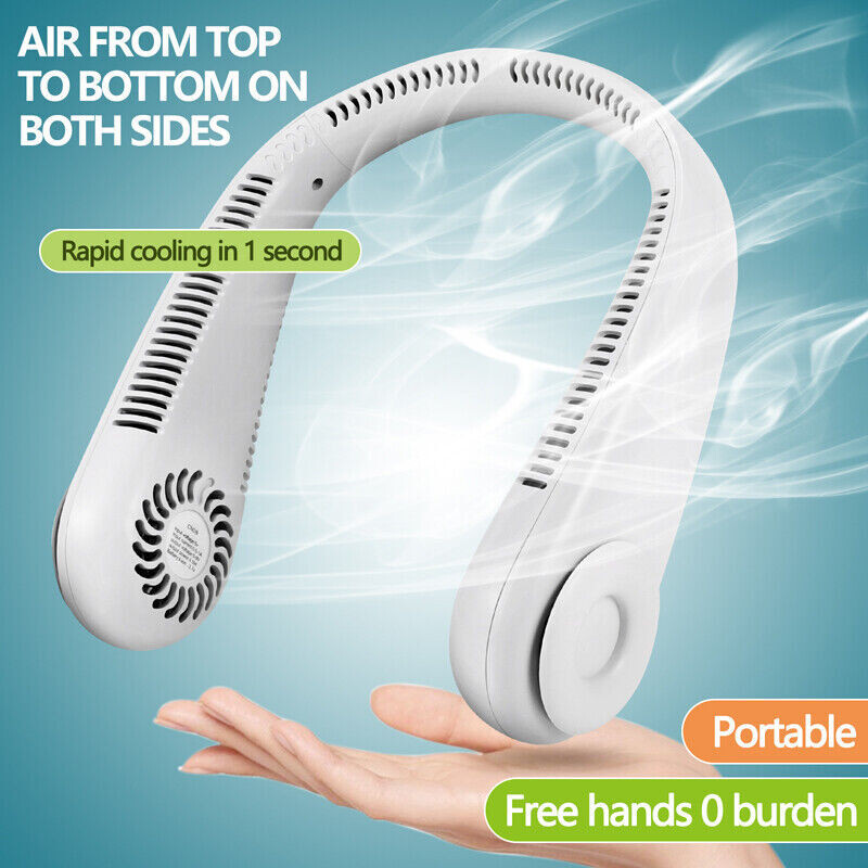 USB Neck Hanging Fan Cooling Air Cooler Portable Little Air Conditioner ...