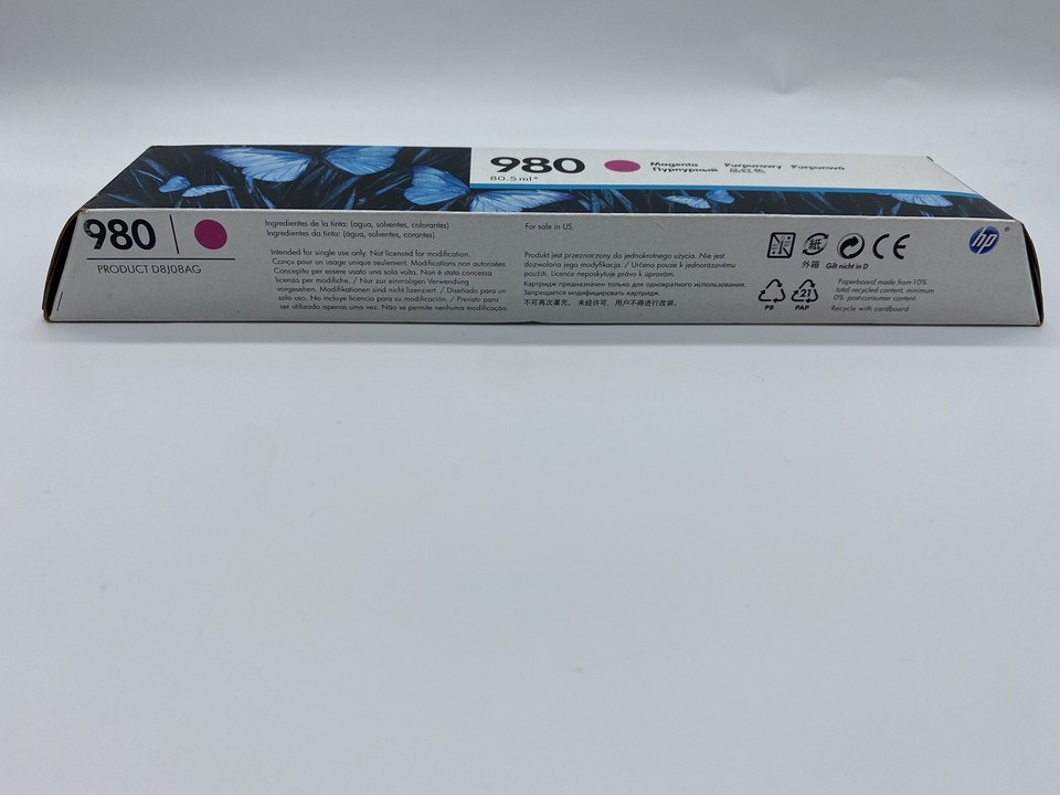 GENUINE HP 980 Magenta Ink Cartridge (D8J08A) | eBay