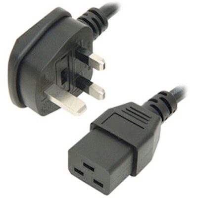 C19 UPS Power Cable Lead UK 3 Pin Plug to International IEC Mains ...